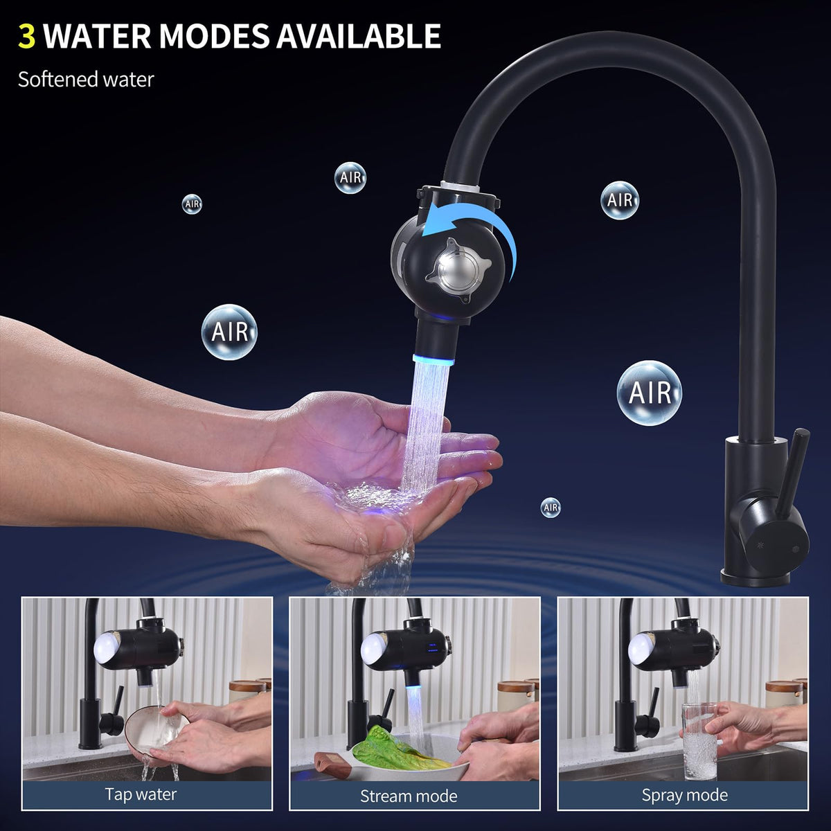 HOMELODY Water Filter for Sink Faucet 3.0 - Upgraded LED Display 3000 ...