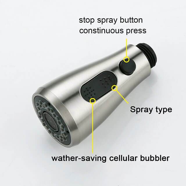 2 Blades Extendable Matt Kitchen Faucet with Stop Button – Homelody